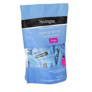 Neutrogena Makeup Remover Cleansing Towelette Singles, Daily Face Wipes to Remove Dirt, Oil, Makeup & Waterproof Mascara, Individually Wrapped, 20 ct (Pack of 3)