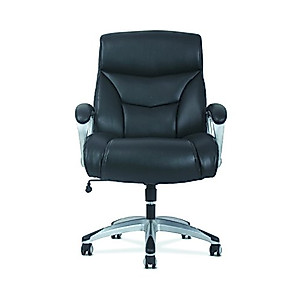 HON Sadie Big and Tall Leather Executive Chair, High-Back Computer/Office Chair, Black (HVST341)