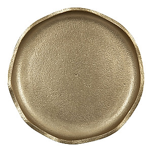 Kate and Laurel Alessia Modern Decorative Metal Drink Table, 8 x 8 x 22, Gold, Stunning Cast Aluminum Pedestal Plant Stand with Rough Texture and Deckled Edge