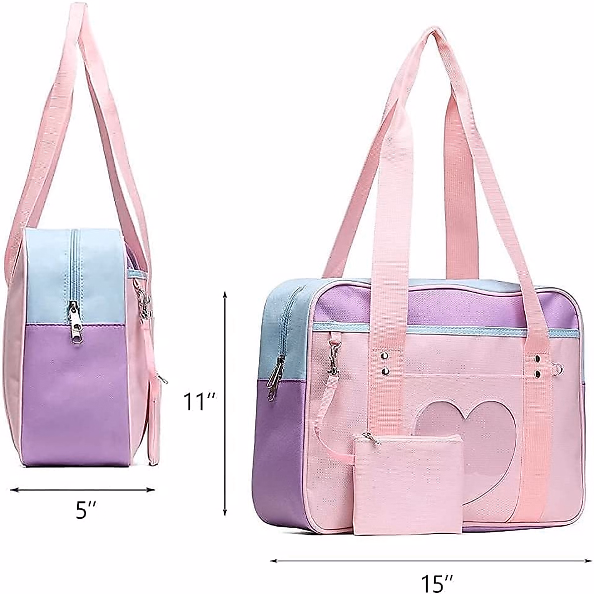 BOYOWO Japanese School Bag cute stickers kawaii wallet accessories tote bag aesthetic kawaii makeup aesthetic tote bag vintage kawii crossbody bag ita backpack coquette backpack,lavender