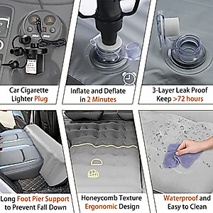 MOMERYAYA SUV Air Mattress Camping Bed,Car Mattress Back Seat,Portable Foldable Car Air Bed,SUV Sleeping Pad, Car Bed Mattress for Home & Travel & Picnic & Camping,Black