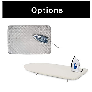 Smart Design Compact Tabletop Ironing Board with Cotton Cover & Foldable Legs - Foam Padding Design - for Clothing, Laundry, & Garments - Home Organization (30 x 12 Inch) [White]