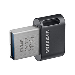 Samsung FIT Plus USB Flash Drive Type-A 256GB 400MB/s Read 110MB/s Write Compact USB 3.1 Memory Stick with Keyring Grey MUF-256AB/APC