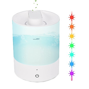 Cool Mist Humidifier, 2.8L Humidifiers for Bedroom, Home, Office, Automatic Shut-Off & 7-Color Night Light