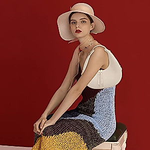 Ergocar 2022 New Women's Tote Handbags, Crescent Bags for Women Fashion Women Underarm Bag Top-Handle Bag, Beige