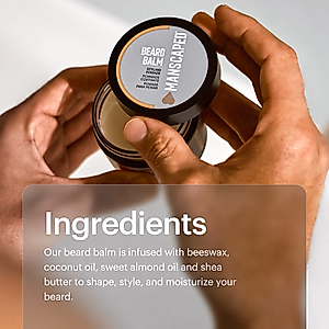 MANSCAPED® Beard Balm, Styling Pomade with Shea Butter, Coconut Oil & Beeswax - Moisturizes, Softens, Strengthens & Shines Beards, Mustaches & Facial Hair, for Sensitive Skin, (2 oz) 1-Pack