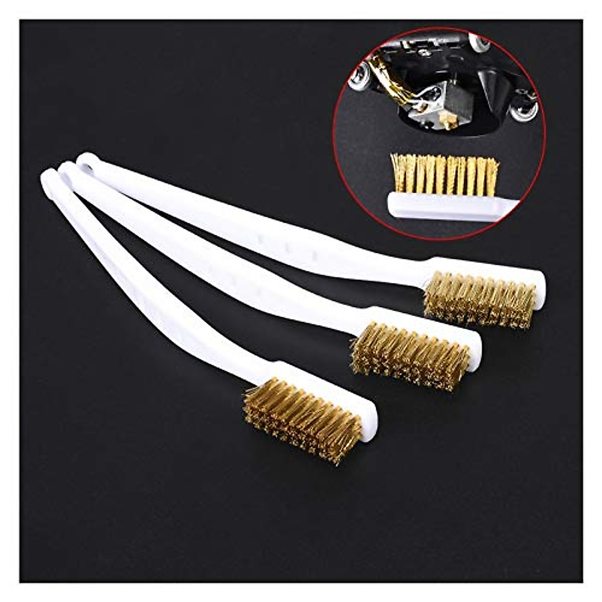 3D Printer Tool Copper Wire Toothbrush Copper Brush Handle for Nozzle Heater Block Hotend Cleaning Hot Bed Parts liuqiangmeiguo (Size : 3pc)