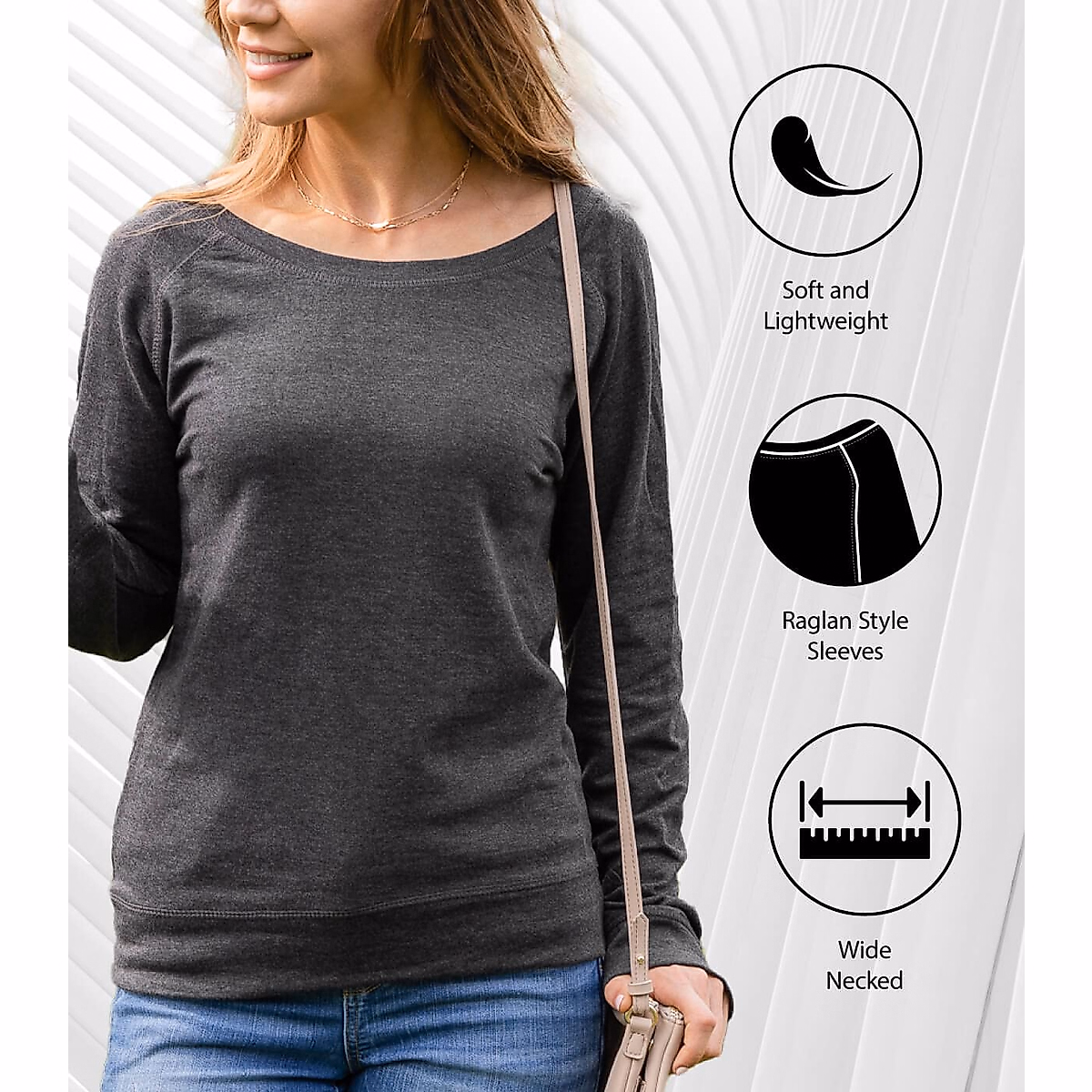 Instant Message - Leaf Pattern - Women's Lightweight French Terry Pullover - Size Medium