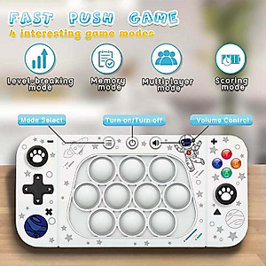 Fast Push Handheld Game, Pop Light Up Game Toys Upgraded Version 2, Lightly Push to Turn Off The Lit Bubbles.Fidget Sensory Toys for 6 7 8 9 Year Old Kids Boys & Girls & Teens Birthday Gifts