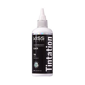Kiss Tintation Semi-Permanent Hair Color Treatment 148 mL (5 US fl.oz) (Black)