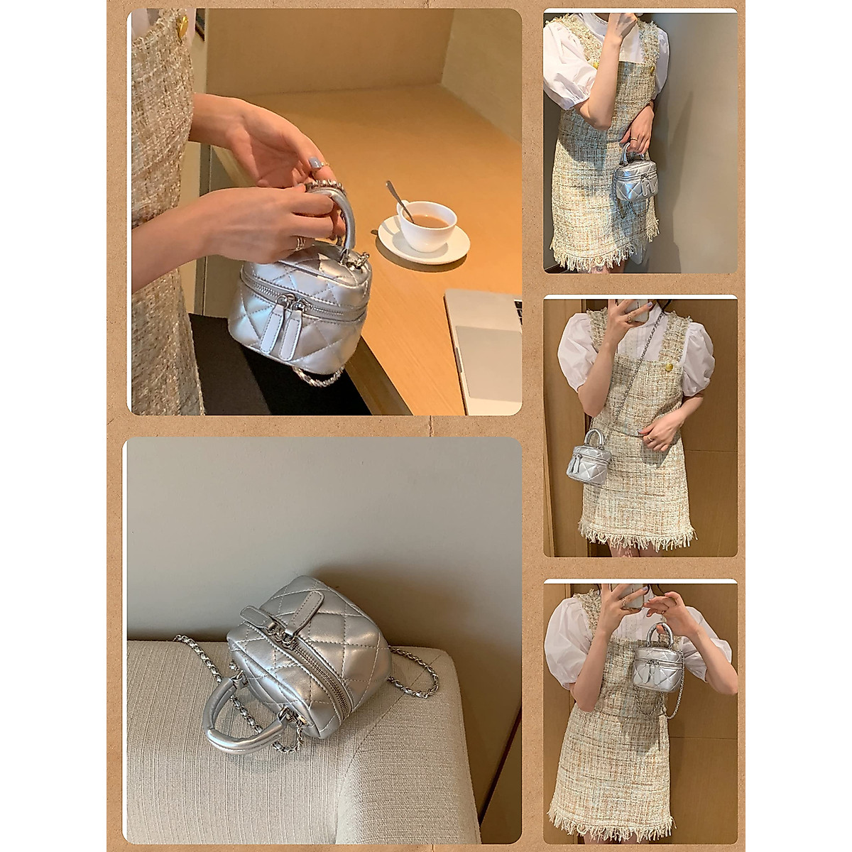 FONETTOS Box Bag Purse, Y2K Sourpuss Purse Cool Style Trendy Women Shoulder Crossbody Bags Fashion Girls Handbag