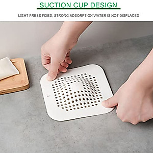 Hair Catcher Shower Drain - 2 Pack Soft Silicone Cover Trap Protector C9001 - for Bathroom Bathtub and Kitchen Sink Strainer