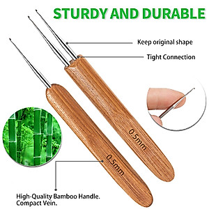Dreadlocks Crochet Hooks, Crochet Hooks for Dreadlocks, Dread Locks Crochet Loc Needle for Braid Craft 0.5mm ( 1 Hook and 2 Hooks)
