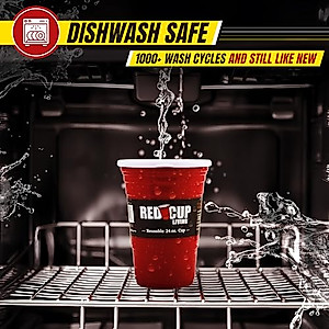 Red Cup Living 24 Oz Insulated Tumbler with Straw & Lid – Reusable Double Wall Travel Cup, Spill-Proof for Hot & Cold Drinks, Large Plastic Big Grip Easter Celebration Glass for Men & Women