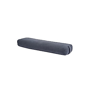 Manduka Yoga Lean Bolster Pillow - Firm, Removable eQua Cover, Easy Carry Handle - Thunder Grey, 27" x 7" x 3.25"