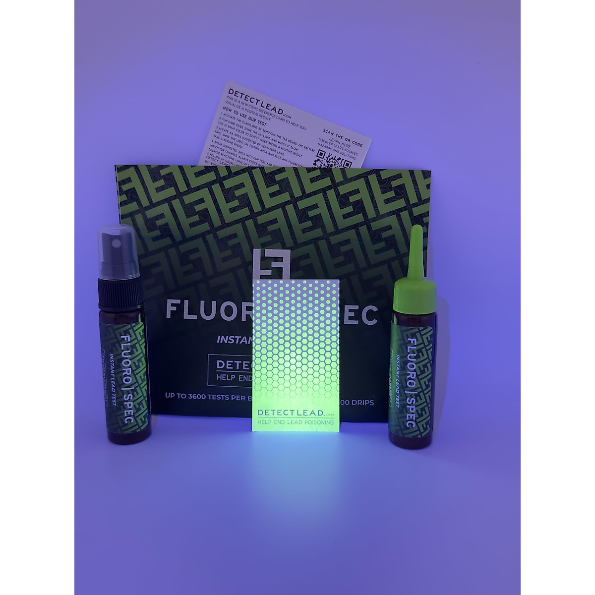 FLUORO-SPEC Instant Lead Testing Kit, Light Lead Up, Indicates Lead Hazards on Any Surface Spray and Shine The Light to Test for Lead