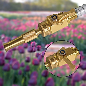 HYDRO MASTER Heavy Duty 3/4" Brass Shut Off Valve with Large Handle, Full Flow Garden Hose Connector