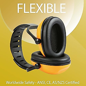 Amplim Hearing Protection Earmuff for Toddlers Kids Teens Adults - American ANSI, European CE, and Australian Standards Certified - Radiant