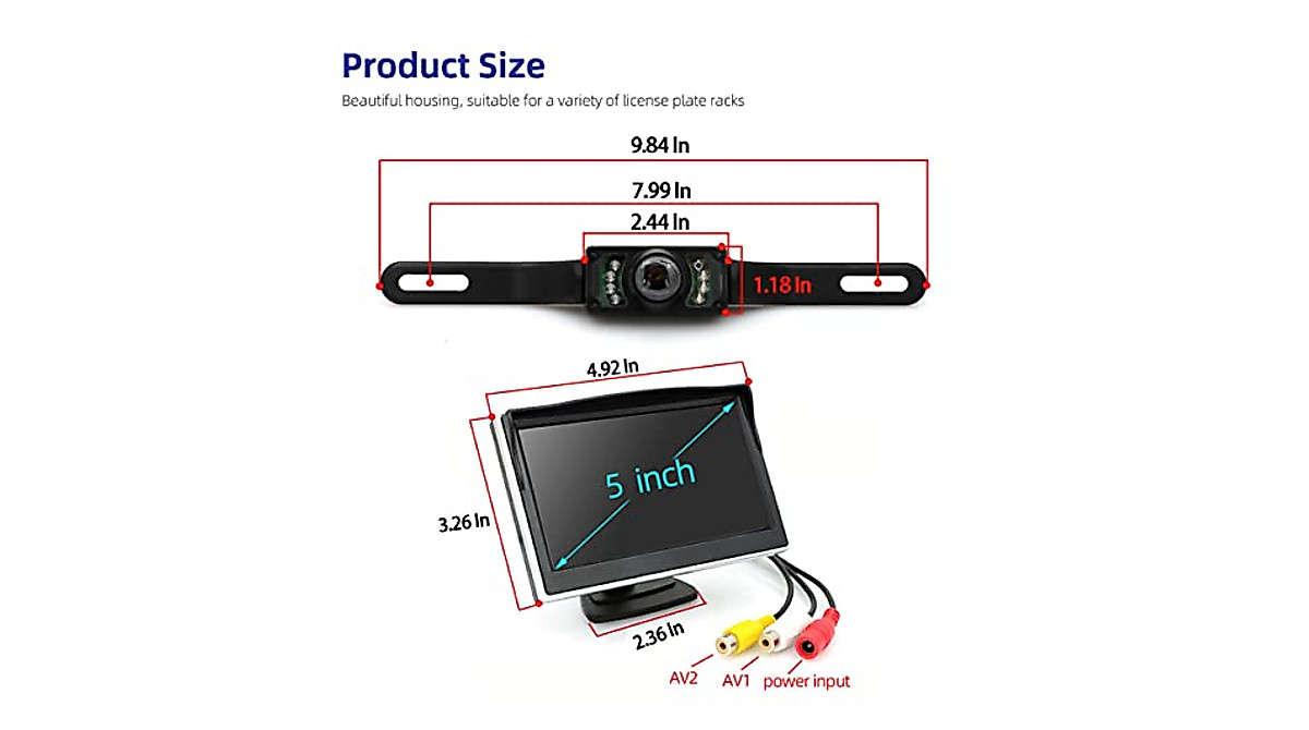 AUCELI Car Backup Camera Kit - HD 1080P, IP67 Waterproof