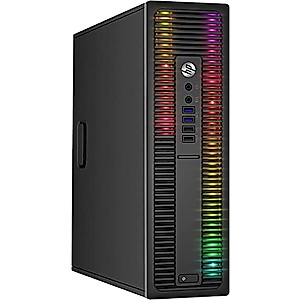 HP EliteDesk Desktop RGB Lights Computer AMD A-Series Processor 8 GB RAM, 512 GB SSD, Windows 10 Pro 64-bit, Wi-Fi, Gaming PC Keyboard & Mouse (Renewed)