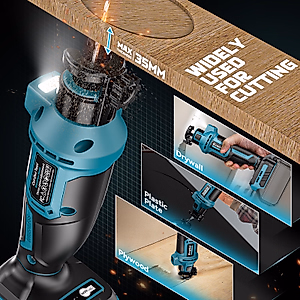 Cordless Drywall Cut-Out Tool for Makita 18V Battery: 3 Variable Speed Brushless-Motor Tool - (Battery Not Included) Drywall Rotary Saw tool kit for Cutting Wood Drywall,Sheetrock,Wood,Plywood