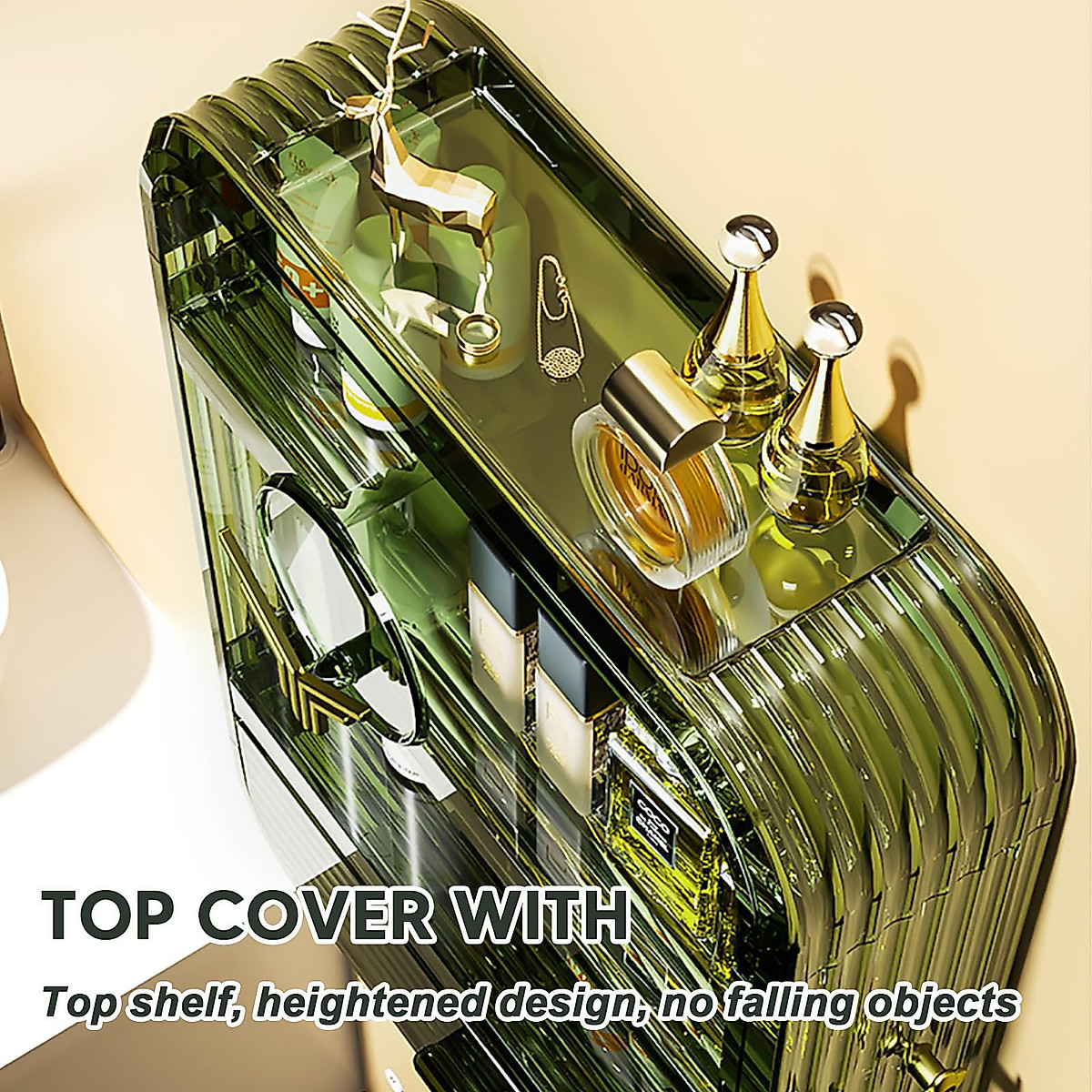 FZYUAN Bathroom Wall Cabinet Bathroom Cabinet Wall Mounted with Drawers Medicine Cabinet with Hooks Over The Toilet Storage Cabinet Hanging Cabinet for Bathroom Livingroom Kitchen,Green,40x12x70cm/17