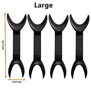 8 Pack Black T-Shape Intraoral Cheek Lip Retractor, 4 Large Size+4 Small Size Double Head Mouth Opener for Teeth Whitening Retractor, Dental Orthodontic Oral Care Tool