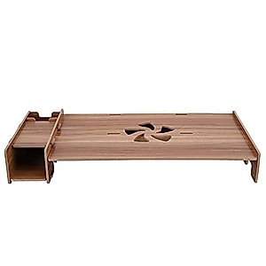 ROLTIN Wooden Computer Monitor Stand Riser Desktop Storage Shelf Laptop Stand Organizer Monitor Holder for Home Office Supplies