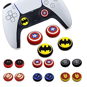4Pcs Analog Thumb Grip Stick Cover, Wireless Controllers Game Remote Joystick Cap, Fantastic Non-Slip Silicone Handle Protection Cover for PS5/PS4/Xbox/360/Nintendo Switch PRO (C)