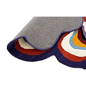 Naz Carpet Beyond Rug Irregular Shaped Throw Illusion Pattern Hand-Tufted 100% Wool Handmade Area Rug (Color Multi, 7x7 Feet)