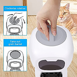 KutoraWorks Automatic Cat Feeder, Dog Food Dispenser with Rotary Lock Lid, Visual Window, Memory Function, Voice Recorder, Stainless Steel Dish, 0-20 Portion Control for 1-4 Meals Daily, 118oz