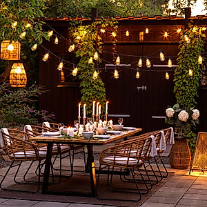 WENFENG Outdoor String Lights, 50FT 2200K LED Patio Lights with ST38 Waterproof Bulbs, Retro Connectable String Lights for Patio Backyard Balcony