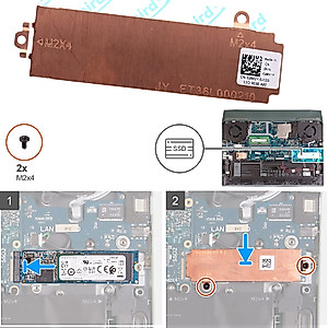 Deal4GO Slot 2/Slot 1 M.2 2280 SSD Heatsink Cover Thermal Pad 29GT8 26X1Y 026X1Y for Dell G15 5510 5511 5515 Alienware M15 R5 M15 R6