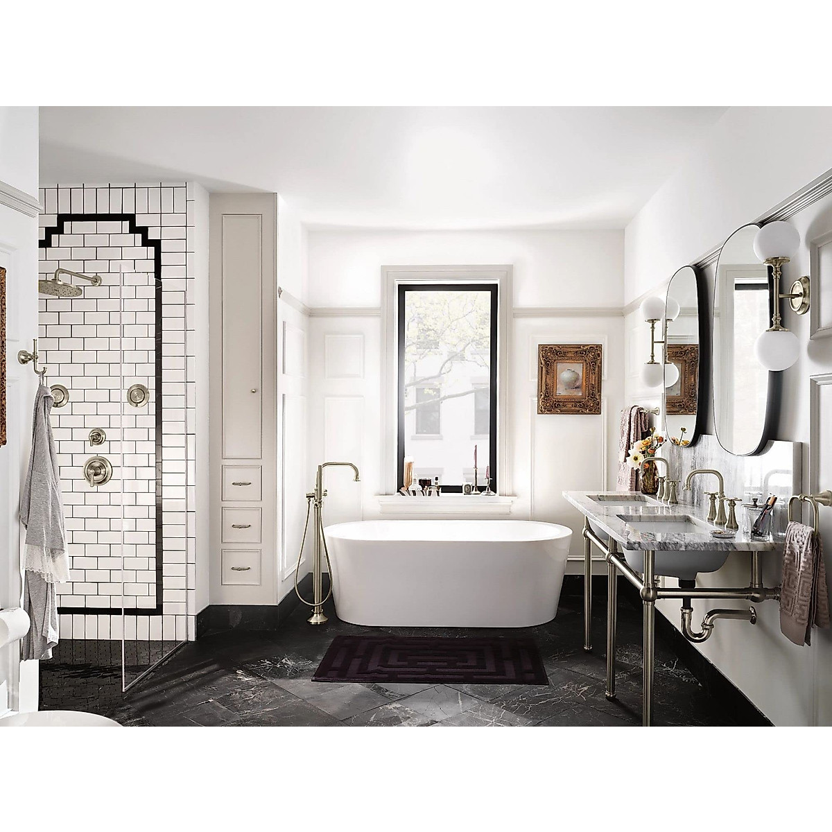 Moen Waterhill Brushed Nickel 10-Inch Wide Single Function Rain Showerhead with Immersion Rainshower Technology, S112BN