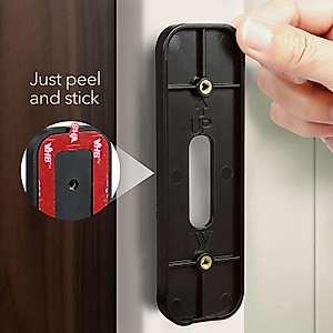 Wasserstein No-Drill Mount Compatible with Blink Video Doorbell - Wall Mount/Mounting Bracket for Blink Security Wireless System (Black)