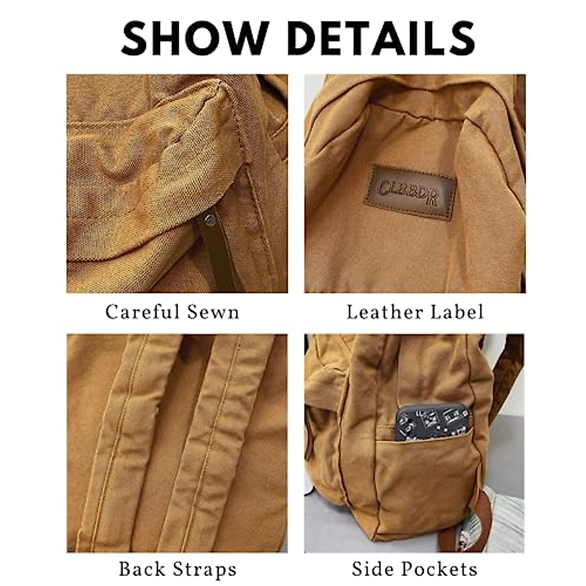 JHTPSLR Dark Academia Aesthetic Backpack Canvas Backpack Vintage Aesthetic Backpack Laptop Backpack Book Bags Casual Daypack (Dark Green)