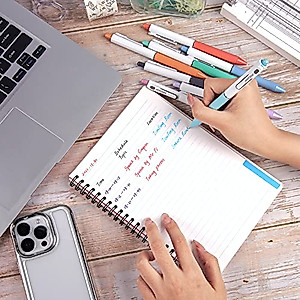 Writech Gel Pens Fine Point: 0.5mm Assorted Colors Ink Pen Set Clickable for Drawing Journaling Notetaking Bible Non Bleed 8ct Retractable Smooth Writing Multi colored No Smudge & Smear