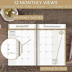 bloom daily planners 2024 Calendar Year Day Planner (January 2024 - December 2024) - 5.5” x 8.25” - Weekly/Monthly Agenda Organizer Book with Stickers & Bookmark - Marble