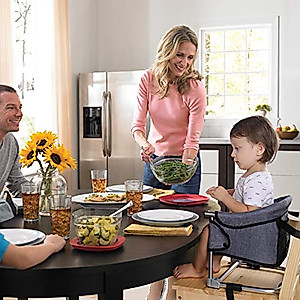 Portable Feeding Seat Baby High Chair Folding Chair Height Adjustable for Home & Travel, Toddler Highchair Straps to Kitchen Dinner Table, Grey