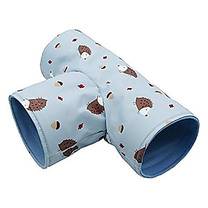 Handmade Small Animal 3-Way Hideout Tunnel Collapsible Pet Play Toy Tunnel Tube for Dwarf Rabbit Hamster Guinea Pig Chinchilla Sugar Glider Hedgehog (Blue)