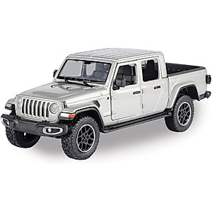 Motormax Toy 2021 Gladiator Overland (Closed Top) Pickup Truck Silver Metallic 124-127 Diecast Model Car by Motormax 79365