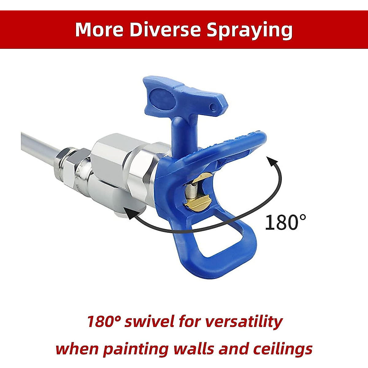 Airless Paint Spray Gun Swivel Joint Compatible with Graco 235486 7/8 Inch Thread 180 Degree Rotation