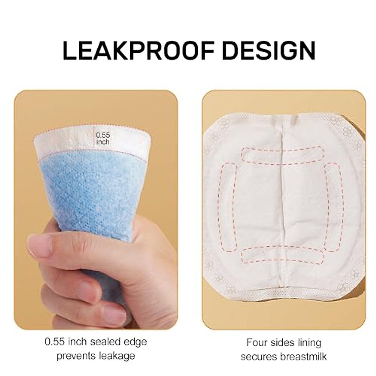 NCVI Nursing Pads Disposable, Super Absorbent and Keep Dry, Breast Pads for Leaking Milk, Soft &Thin Nipple Pads for Nursing Moms, Breastfeeding Essentials, 60 Count