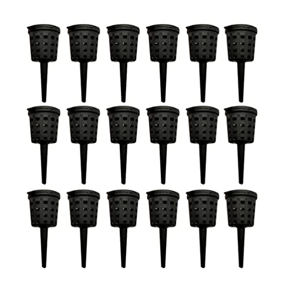 YARDWE 150pcs Fertilizer Mesh Basket with Lid Plastic Planting Food Net Pot Garden Nutrition Cups for Succulent Orchid Bonsai