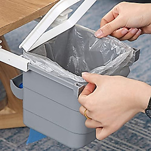 STOBOK Desk Drawer Trash Can Under Desk Trash Bin Wastebasket Under Table Slide Out Invisible Garbage Can Sundries Container for Home Kitchen