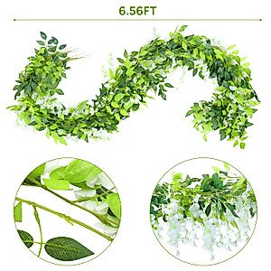 5 Pcs Wisteria Garland Artificial Flower Arch Floral Garland Decor Fake Hanging Flowers for Wedding Arch