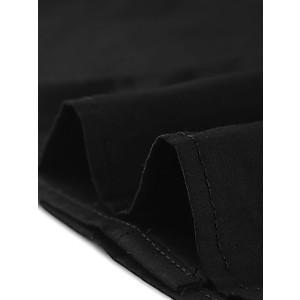 Allegra K Women's Vintage Peter Pan Collar Tie Neck Casual Cute Cotton Button-Up Shirt X-Large Black