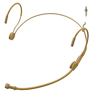 J K MIC-J 069 Earhook Headworn Headset Unidirectional Microphone Compatible with Sennheiser Wireless Microphone System - 1/8" TRS Locking Screw Plug