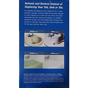 Homax Tub and Tile Refinishing Kit, White, 26 oz, Brush On, Tough as Tile Kit, 1.625 Pound, White(Pack of 1)