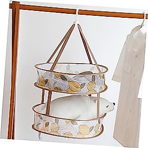 BioNyt Folding Clothes Drying Rack 1pc Double Clothes Basket Hanging Flat Clothes Rack Bra Mesh Dryer Towel Dryer Lingerie Hangers Towel Drying Rack Sweater Drying Basket Sock Hanger